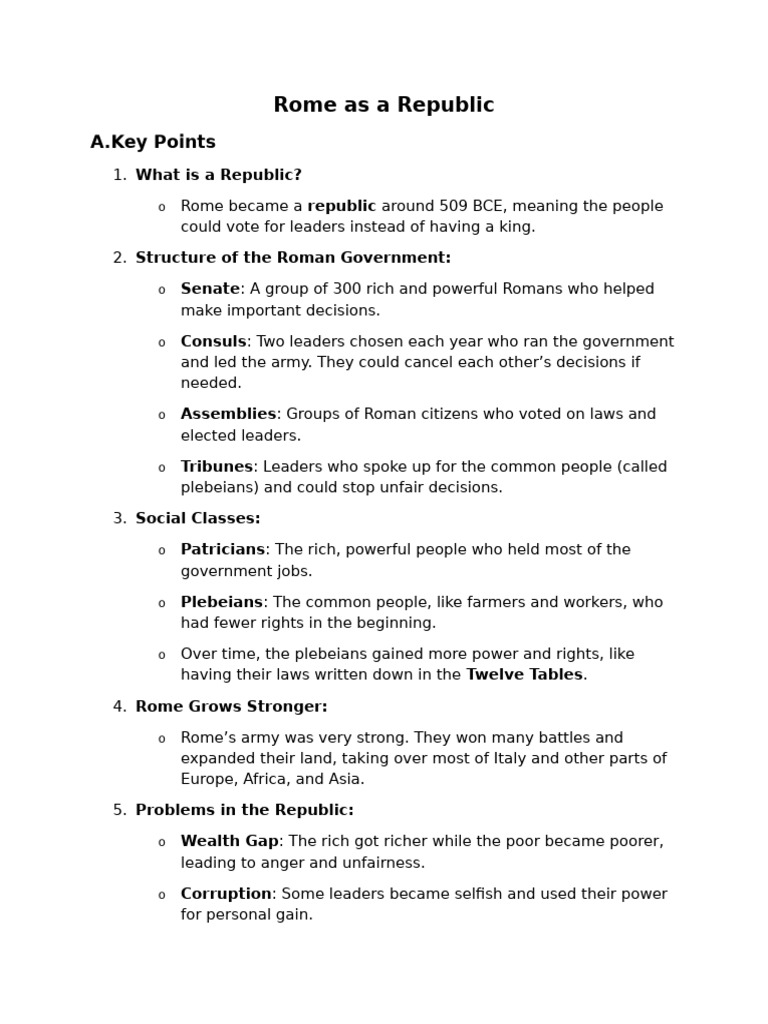 Chap11 Lesson 2 Rome As A Republic | PDF