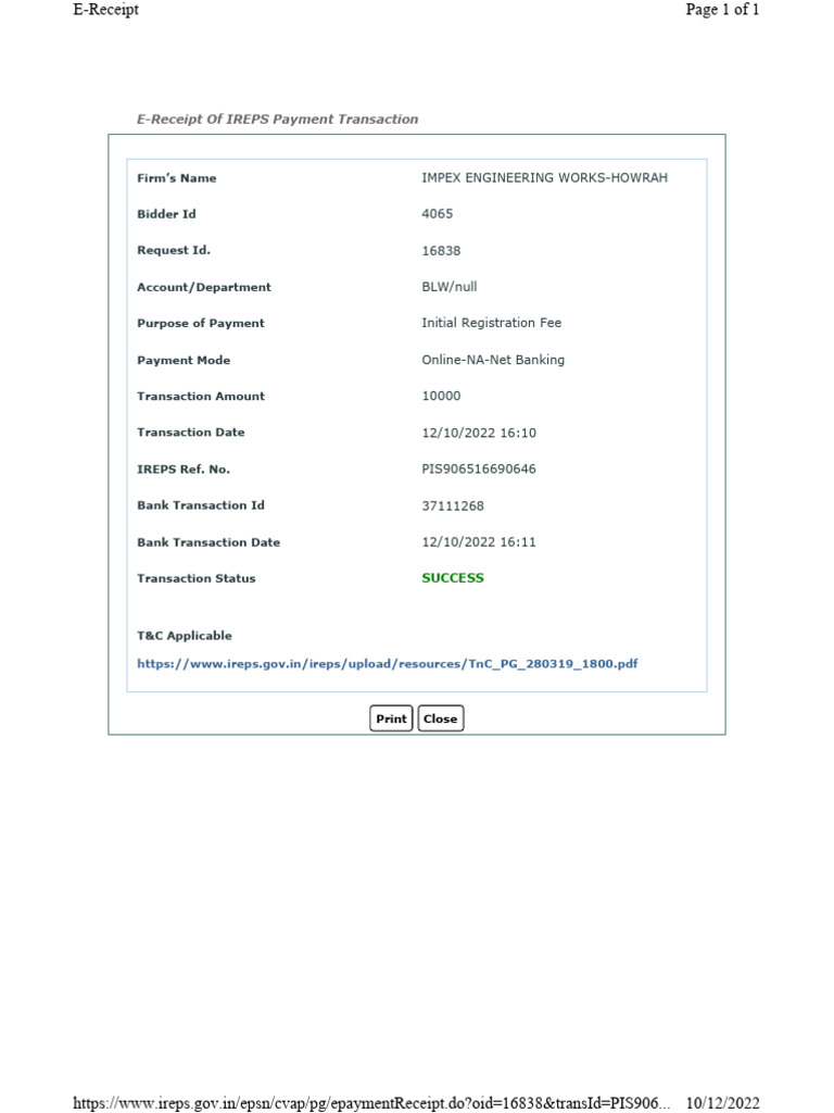 Epayment Receipt VCB | PDF