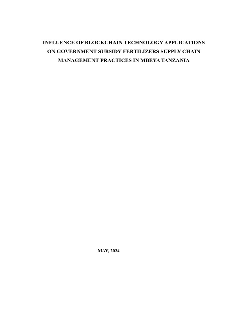 2024 PSPTB Research Report Rehema Kimambo | PDF | Supply Chain | Subsidy
