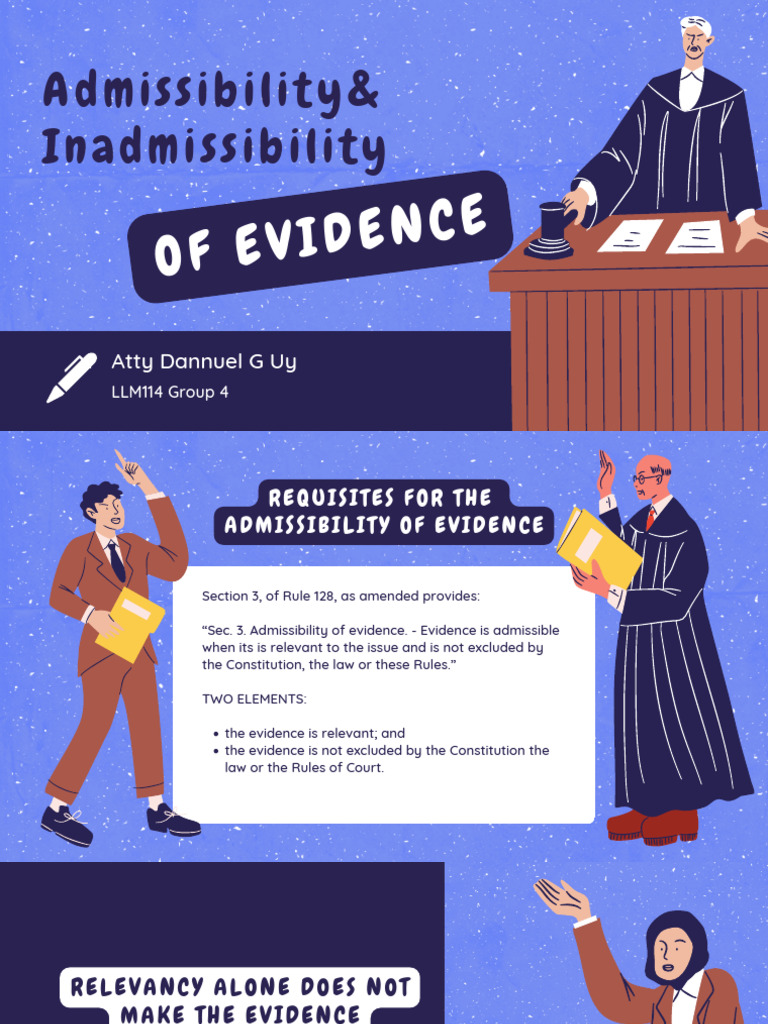 Admissibility Evidence | PDF | Relevance (Law) | Evidence