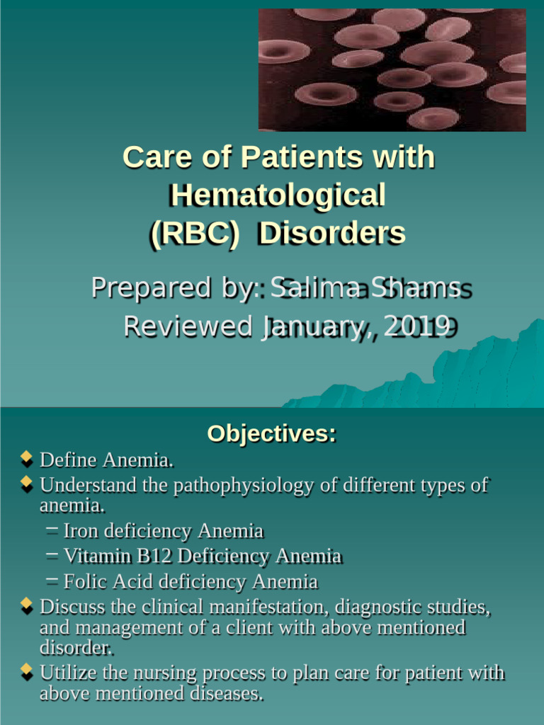 Hematology Disorder Part 1 | PDF | Anemia | Red Blood Cell