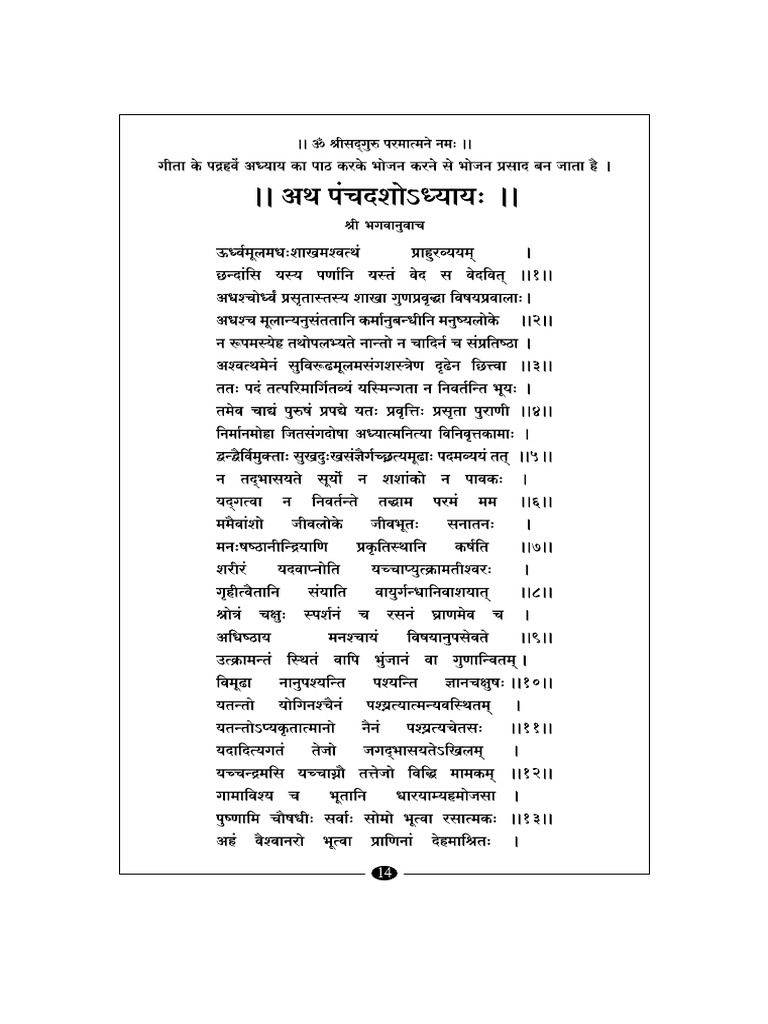 Geeta 15 Adhyay Path | PDF