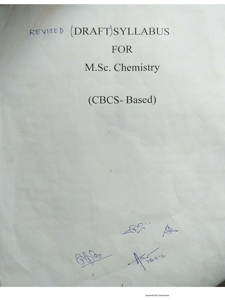 MSC Chemistry Syllabus LMU | PDF