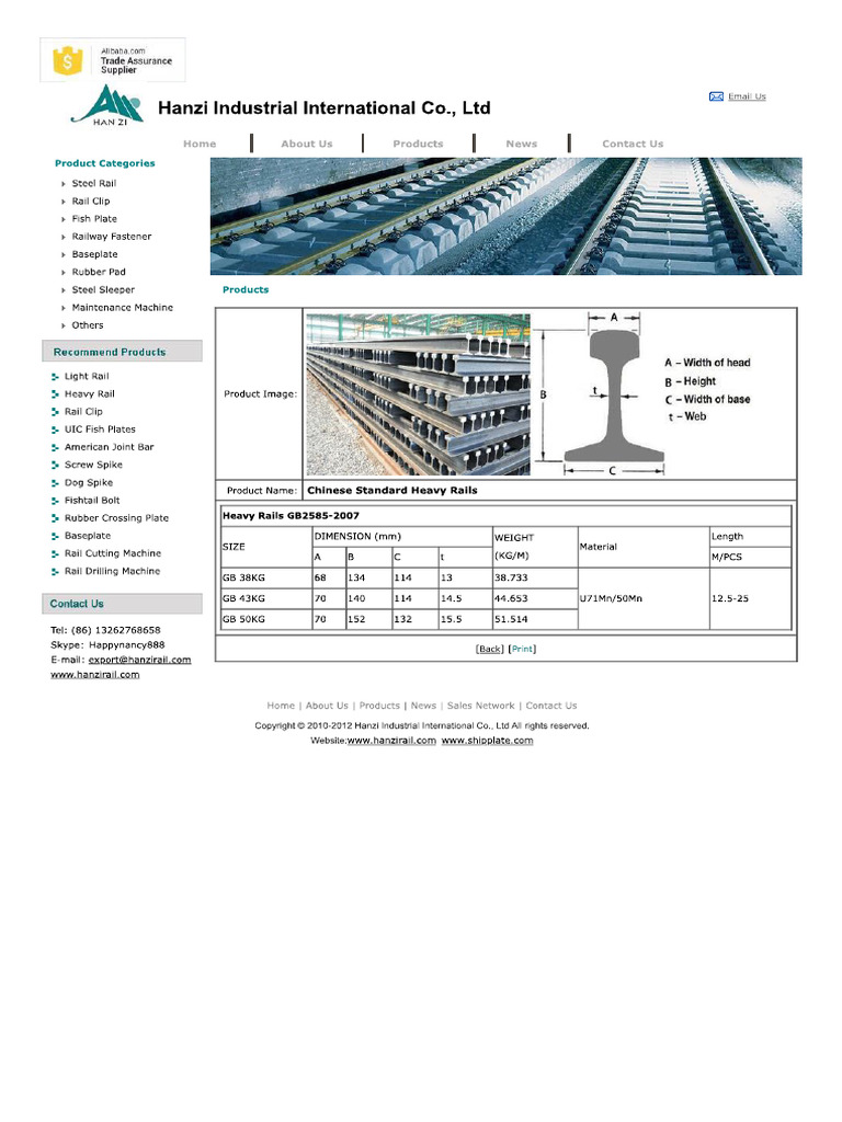 Chinese Standard Heavy Rails | PDF