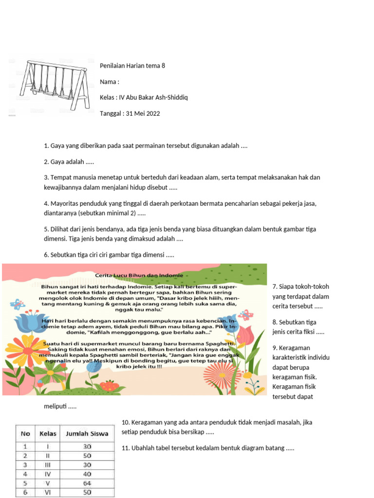 Soal PH Tema 8 | PDF