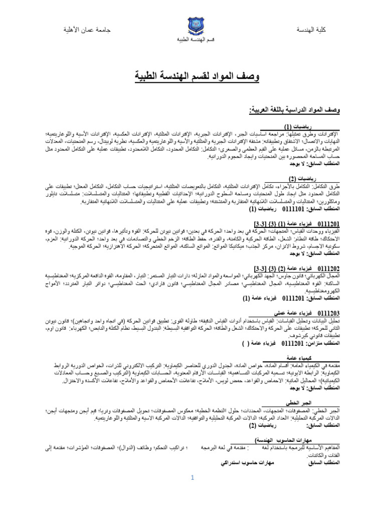 ME Course Description | PDF