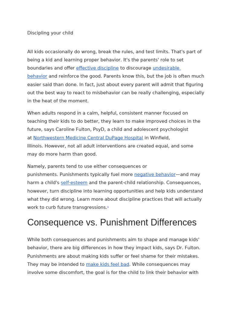 Effective Child Discipline Tips | PDF | Disciplines | Punishments