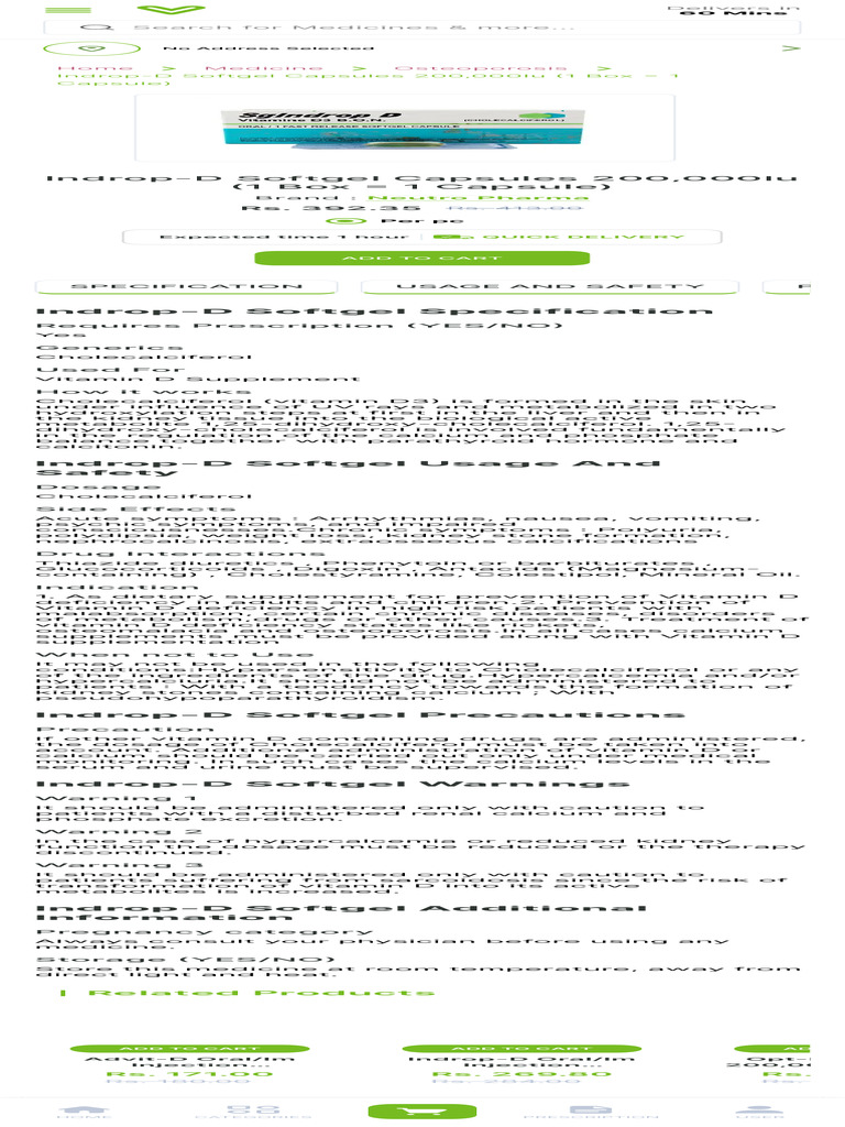 Indrop-D Soft Gel Caps - Buy Online at DVAGO® | PDF | Vitamin D ...