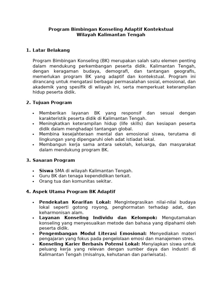 Lembar Kerja Guru BK - Program Adaptif - Praktik Mandiri | PDF | Karier & Perkembangan