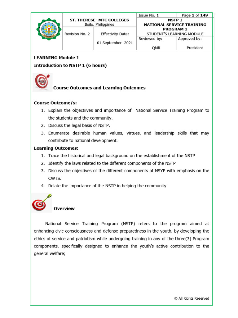 NSTP 1 | PDF | Philippines