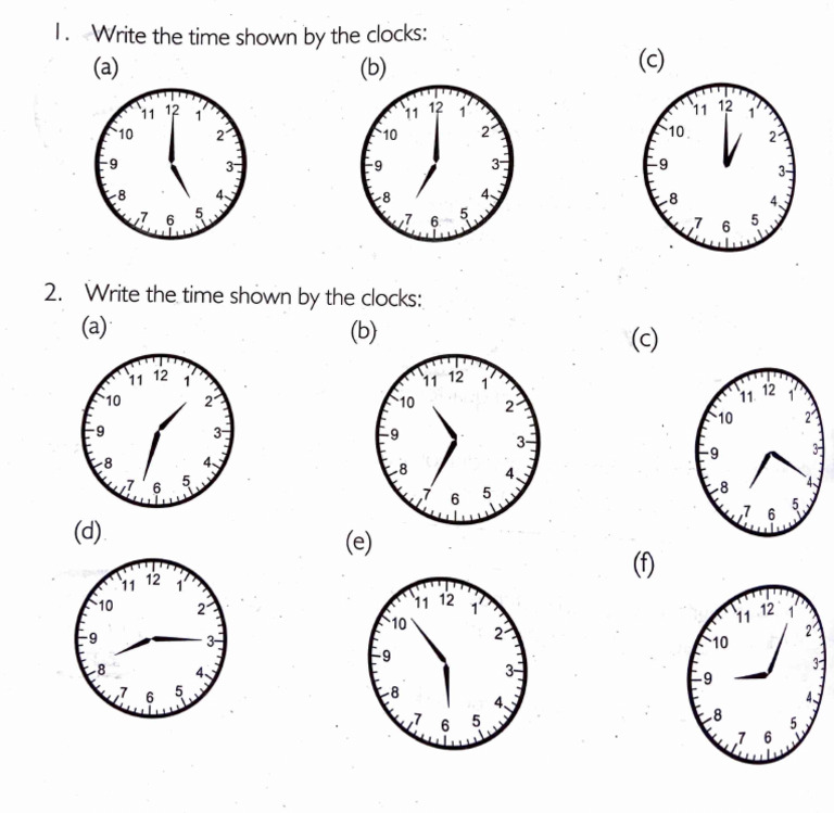 Time Worksheet | PDF