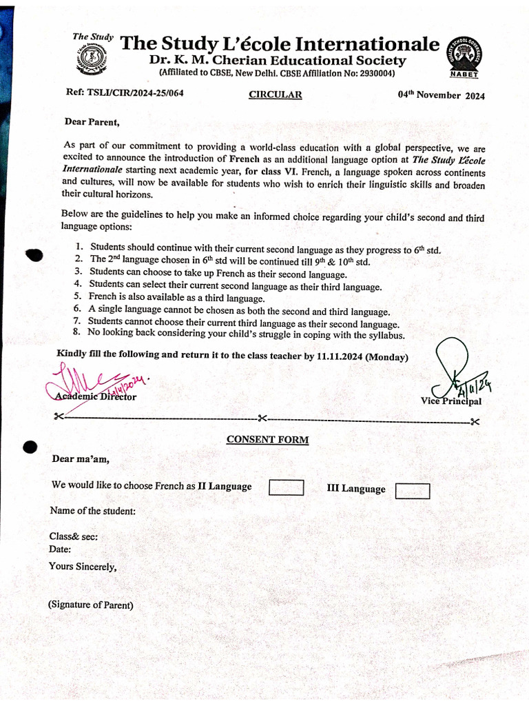 Circular Choosing Language For 2025-26 | PDF