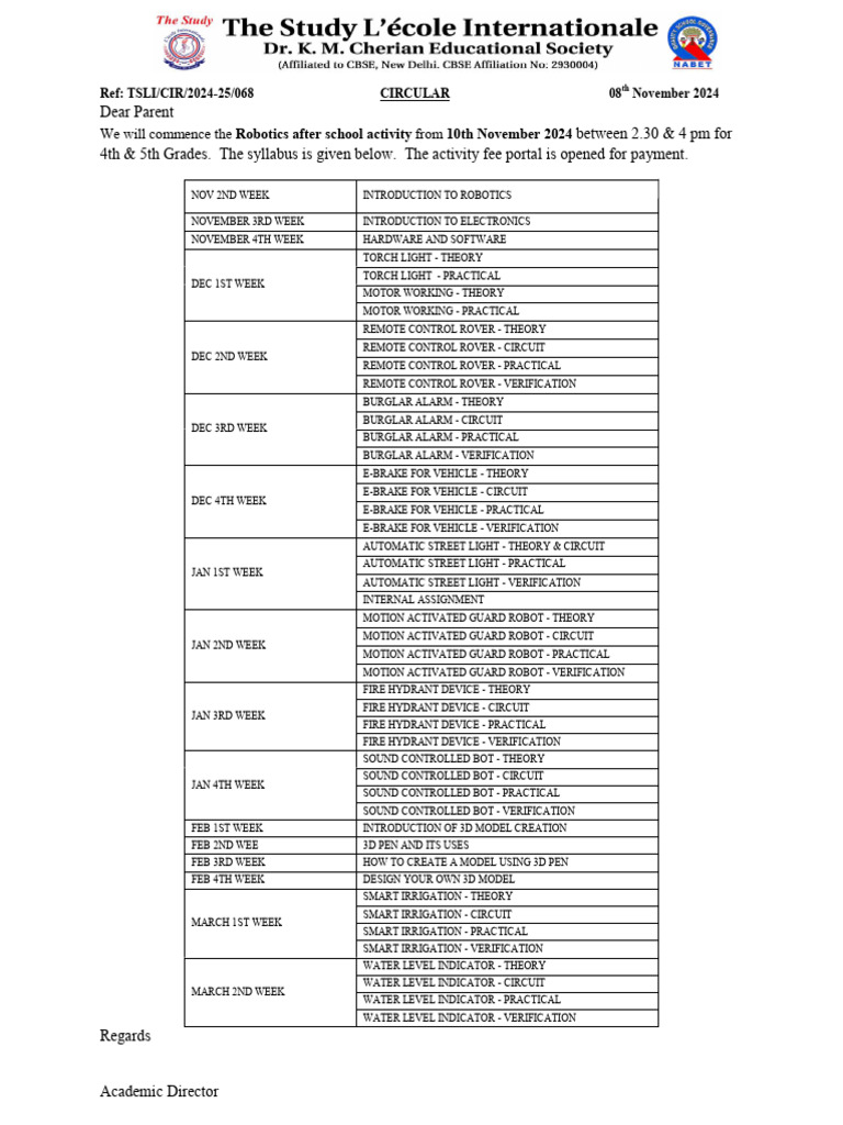 IV & V Robotics syllabus | PDF | Design | Engineering