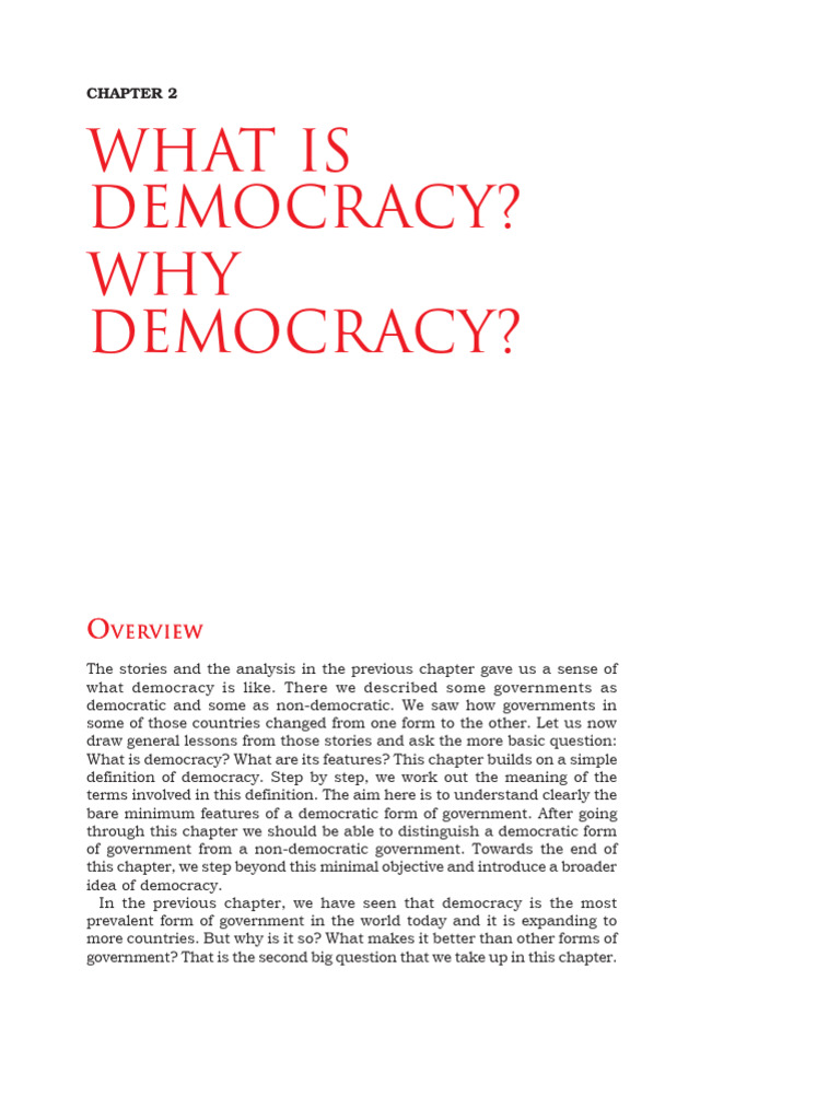 NCERT Class 9 Political Science Chapter 2 | PDF | Democracy | Political ...