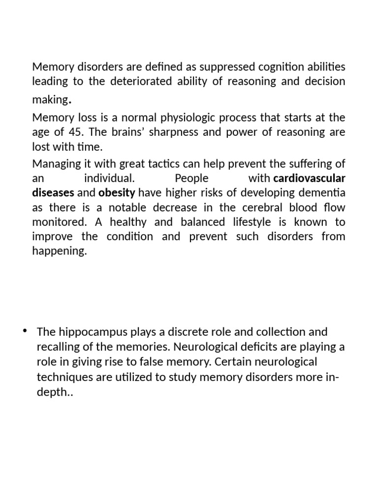 Memory Disorder | PDF