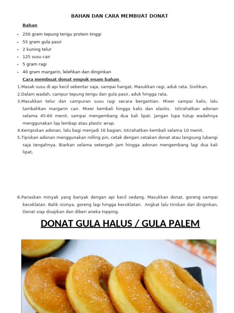 Bahan Dan Cara Membuat Donat | PDF