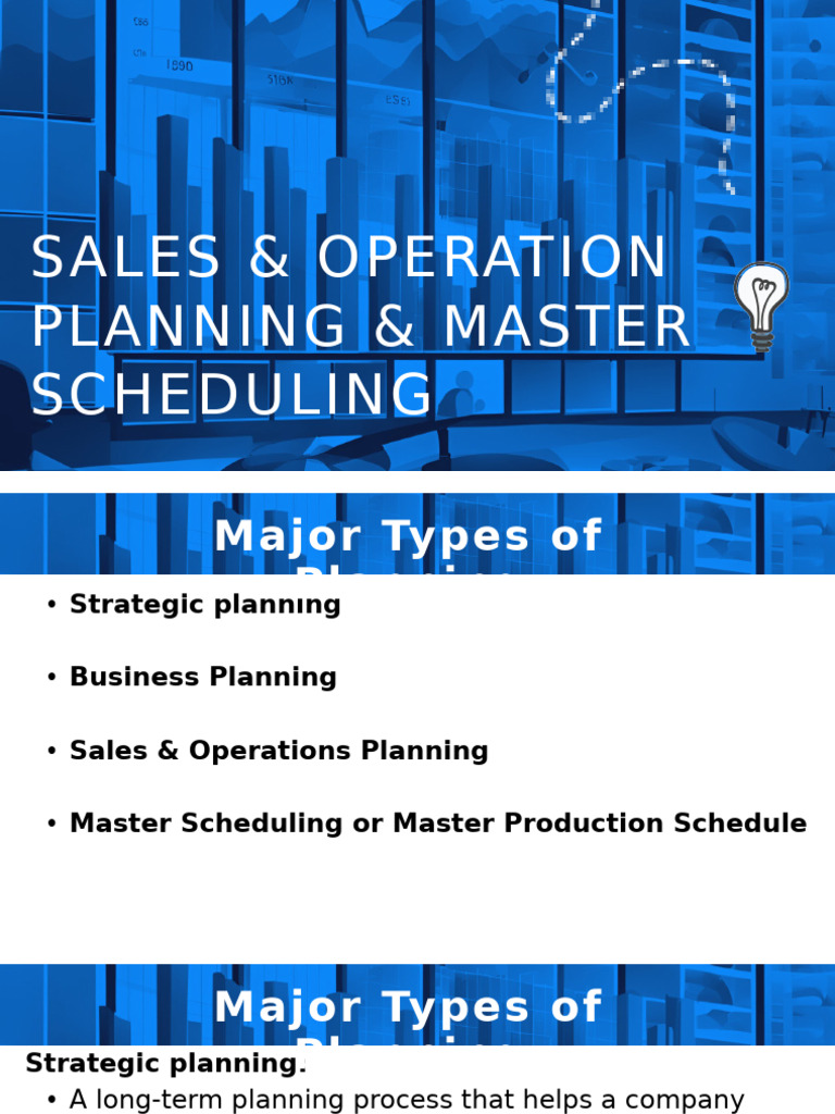 Sales & Operation Planning & Market Scheduling | PDF | Inventory | Marketing