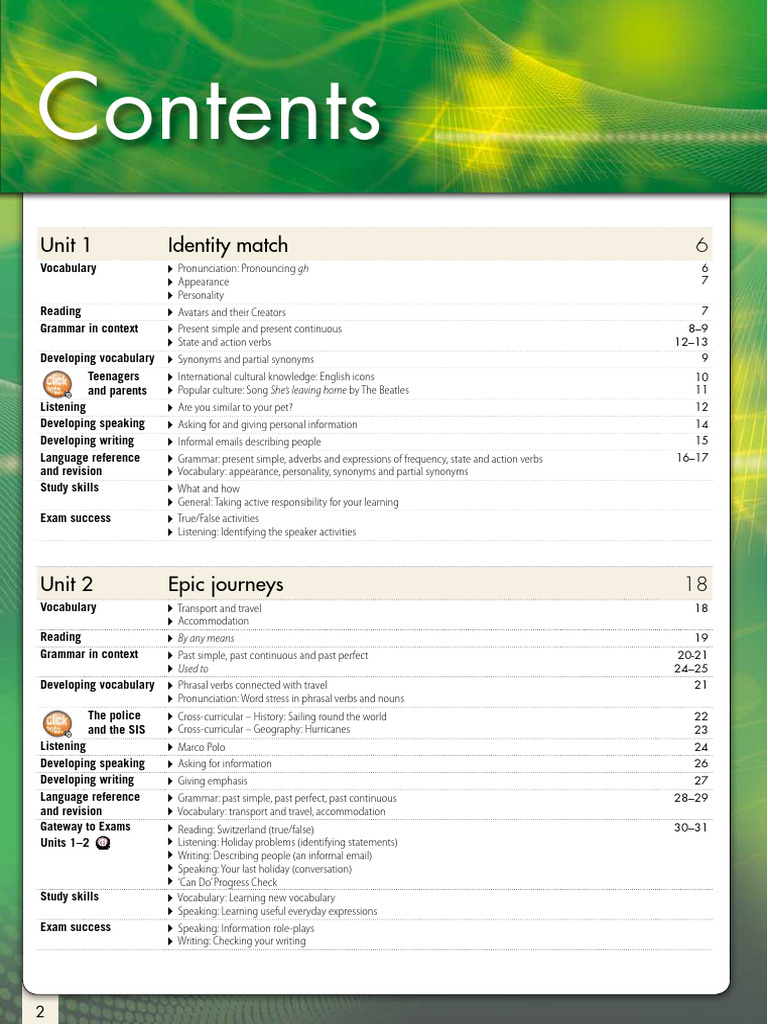 Unit 1 Identity Match: B1+ SB - Indb 2 19/08/2010 14:46 | PDF | English ...