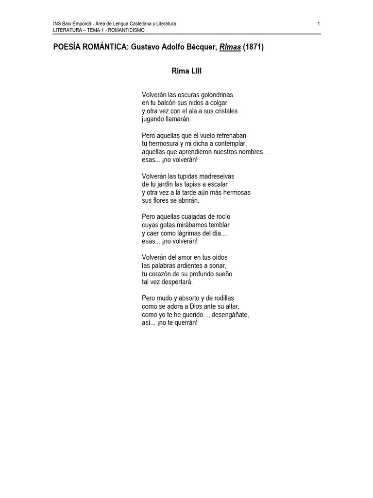 Bécquer - Rima LIII | PDF