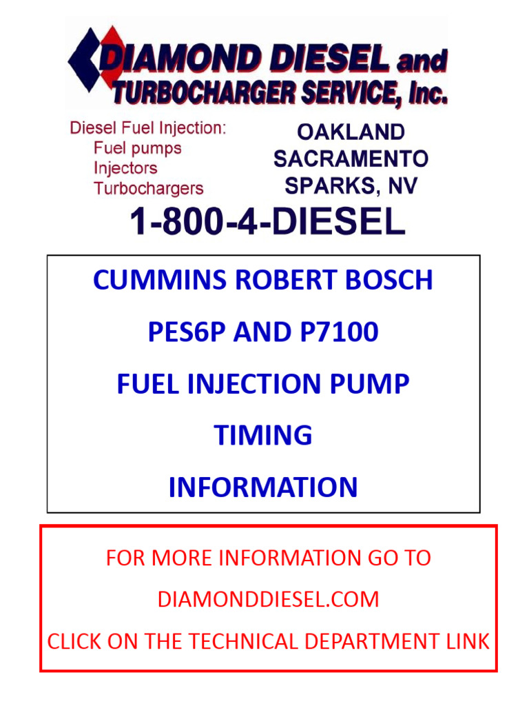 Bosch PES6P and P7100 Timing Instructions | PDF | Business | Technology ...