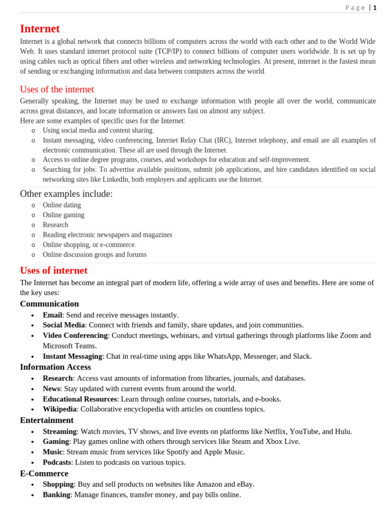 Unit 4 FOC - Uses of Internet | PDF | Domain Name | Digital Subscriber Line