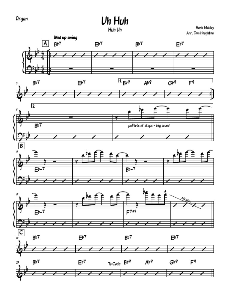 Uh Huh - Organ | PDF