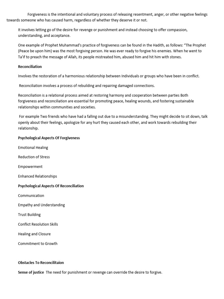 Forgiveness and Reconciliation | PDF | Forgiveness | Conflict Resolution