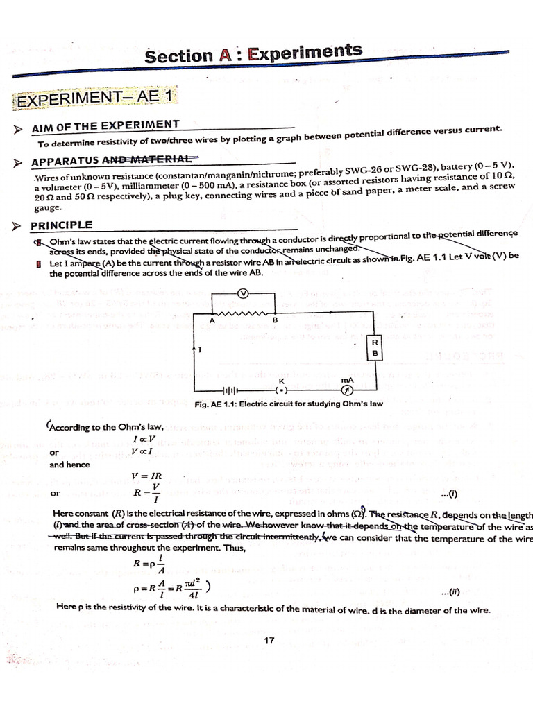 Physics Record Section-A Corrected One | PDF