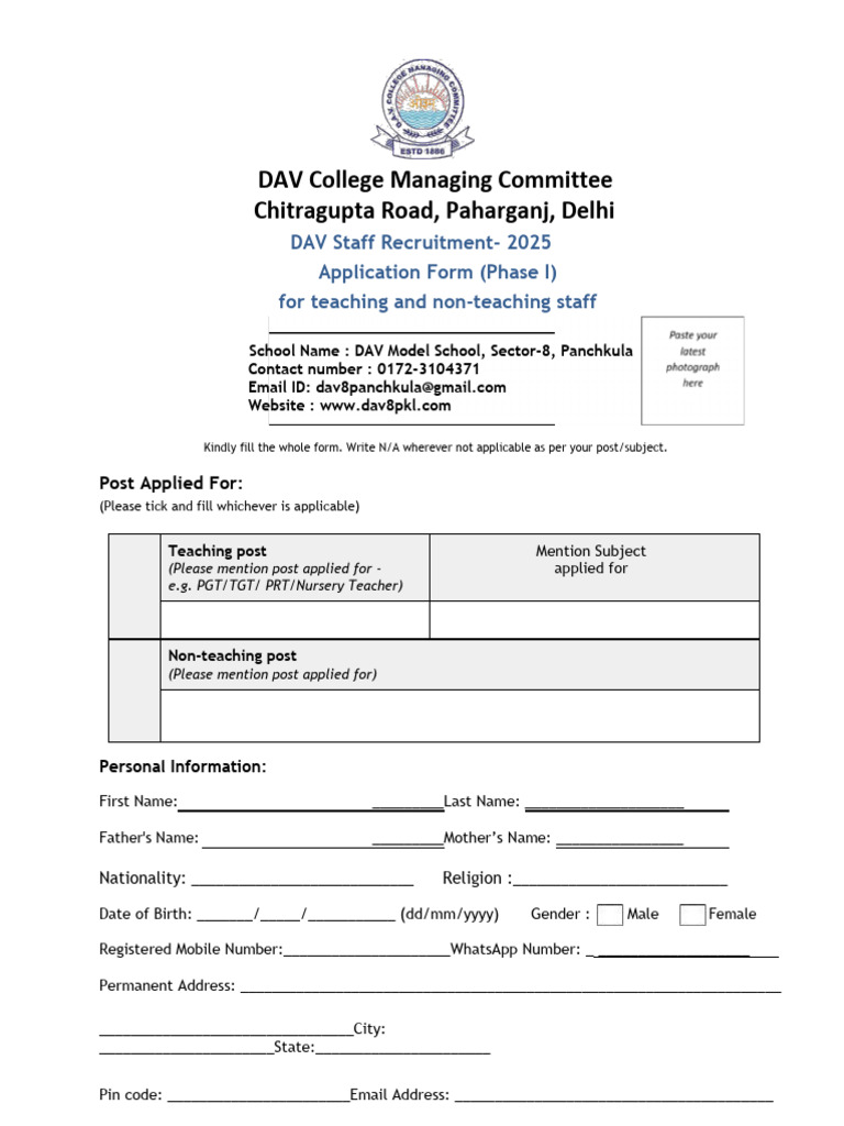 DAV Panchkula Sector 8 | PDF | Career & Growth | Business