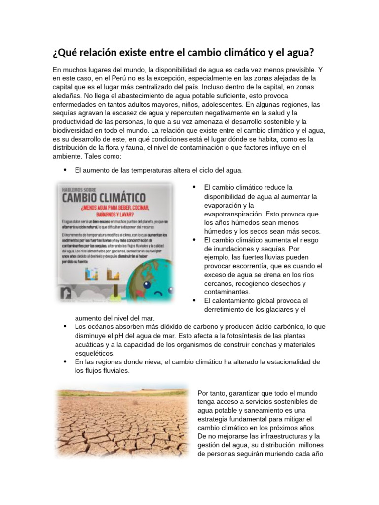 Cambio Climático y Escasez de Agua | PDF | Agua | Cambio climático
