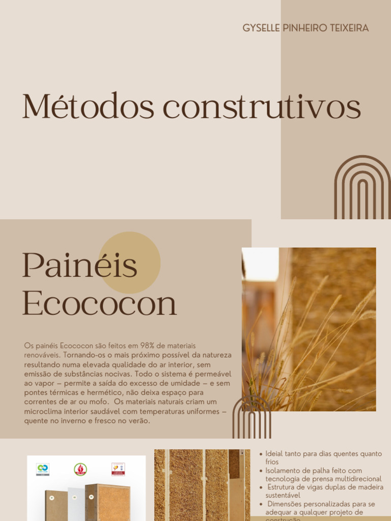 Painéis Ecococon: Sustentabilidade e Saúde | PDF