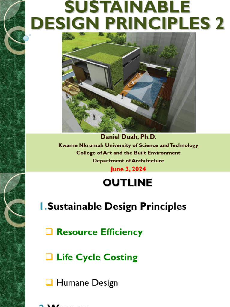 4 - Sus. Design Principles 2 - 2023 | PDF | Efficient Energy Use | Roof