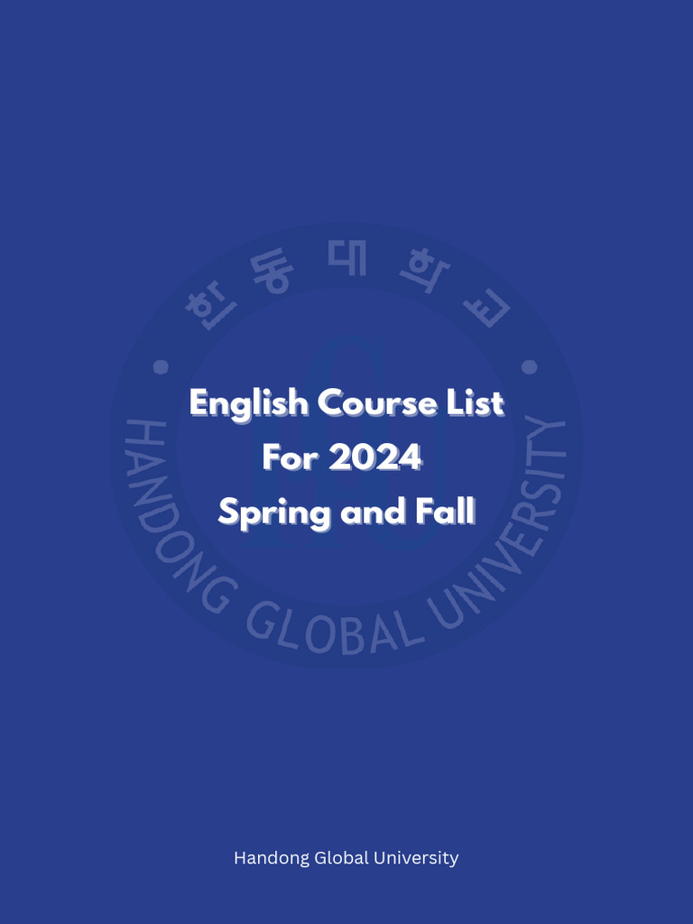 English Course List For 2024 Spring and Fall | PDF | Computer Science ...