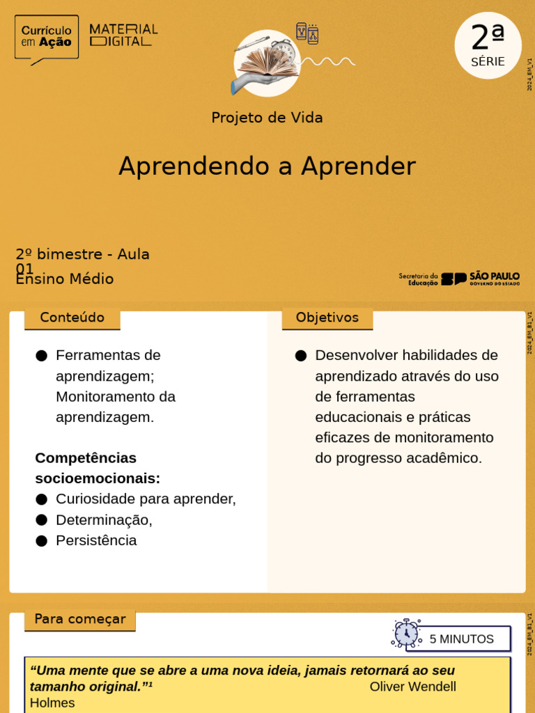 MD - AF06PVB2A1 - Aprendendo A Aprender | PDF | Aprendizado | Tempo