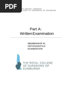 Morth Part A Exam 9-2022 | PDF | Orthodontics | Dentistry Branches