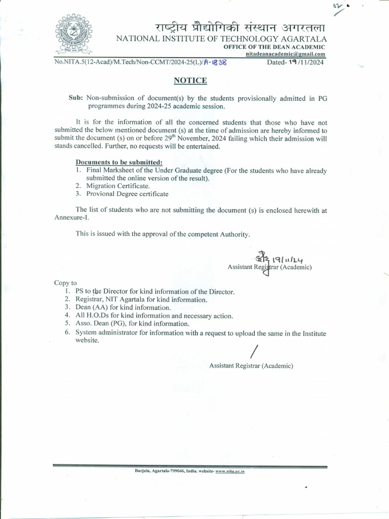Notice (PG Programmes) | PDF