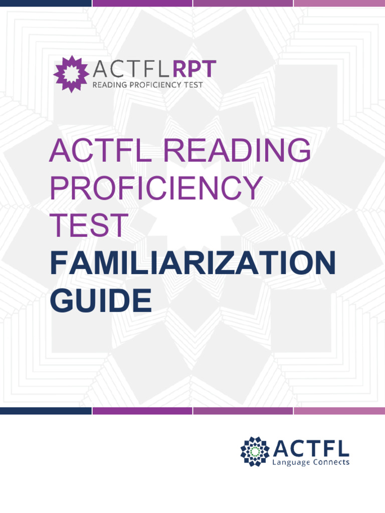 ACTFL RPT Familiarization Guide | PDF | Expert | Reading Comprehension