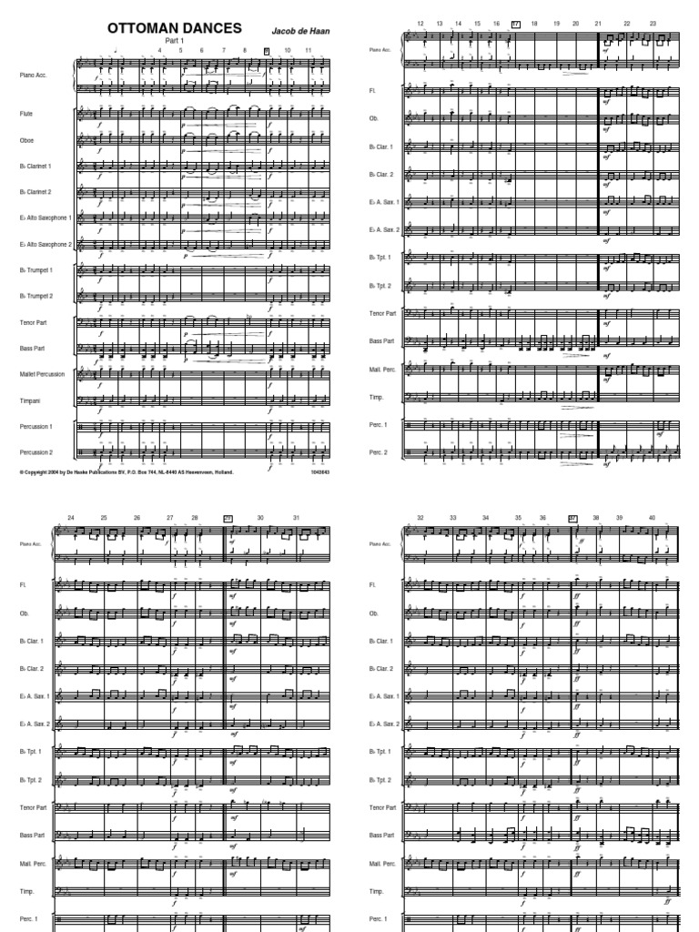 Ottoman Dances Partitura J. de Haan | PDF | Saxophone | Music Production