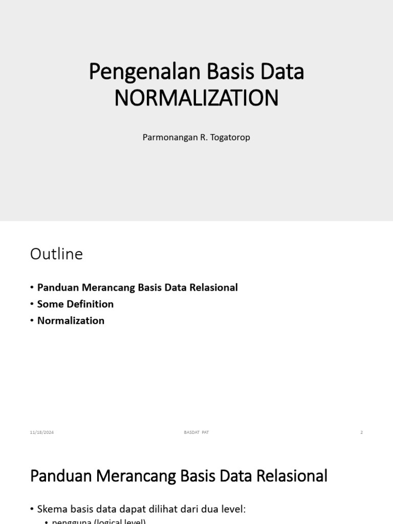 Panduan Normalisasi Basis Data | PDF