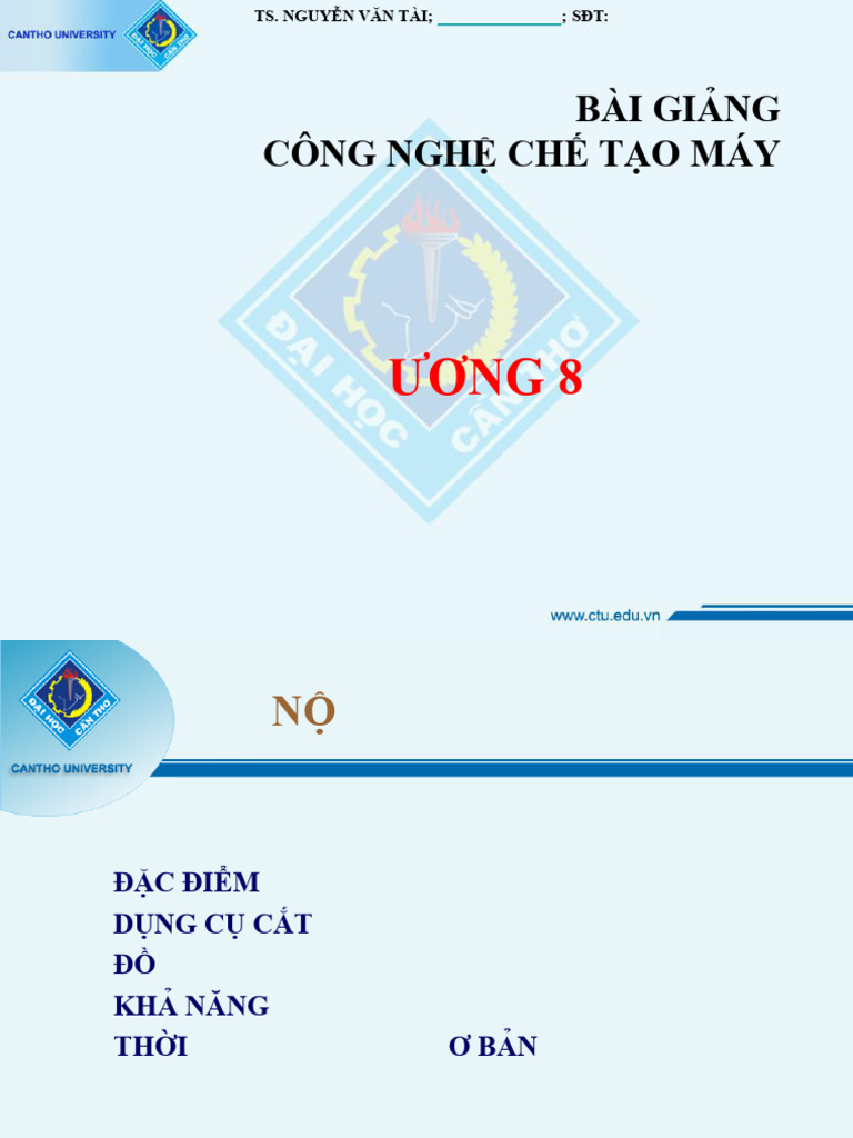 CNCTM1 - Chuong 8 - PHAY | PDF