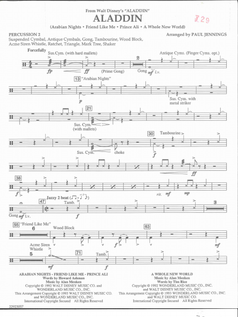 729 Alladin (30) Percussion 2 | PDF
