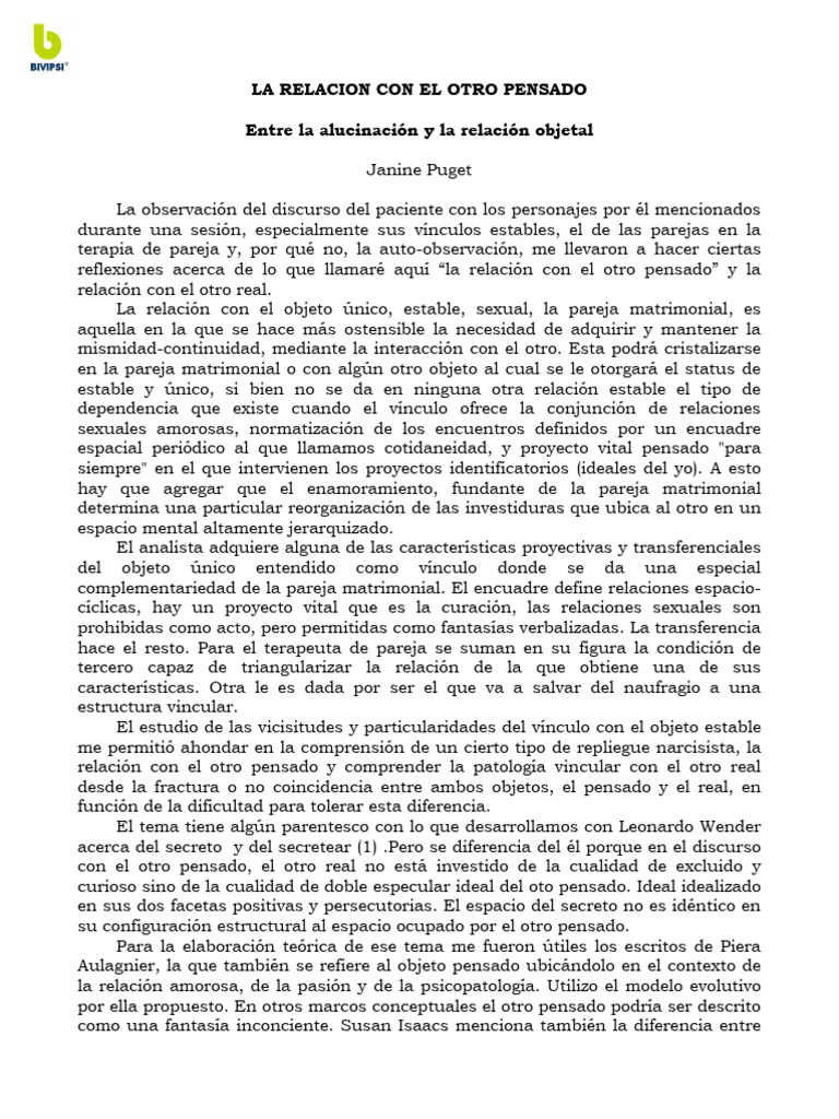 2017 Puget Otropensado | PDF | Pensamiento | Experiencia 2017 Puget Otropensado | PDF | Pensamiento | Experiencia