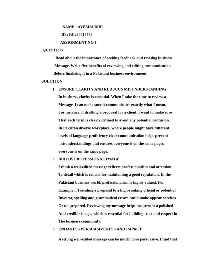 Eng 301 Assignment No 1 | PDF | Communication | Editing