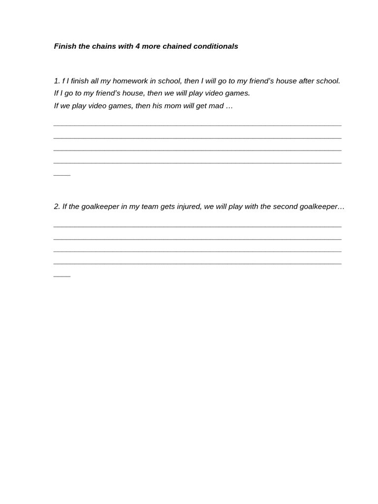 Finish The Chains With 4 More Chained Conditionals | PDF