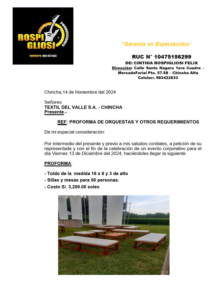 Proforma Textil Del Valle2 | PDF