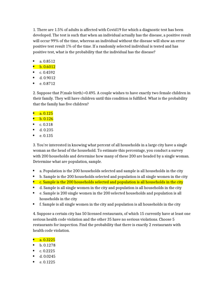 QUESION (2) | PDF | Sampling (Statistics) | Probability Theory