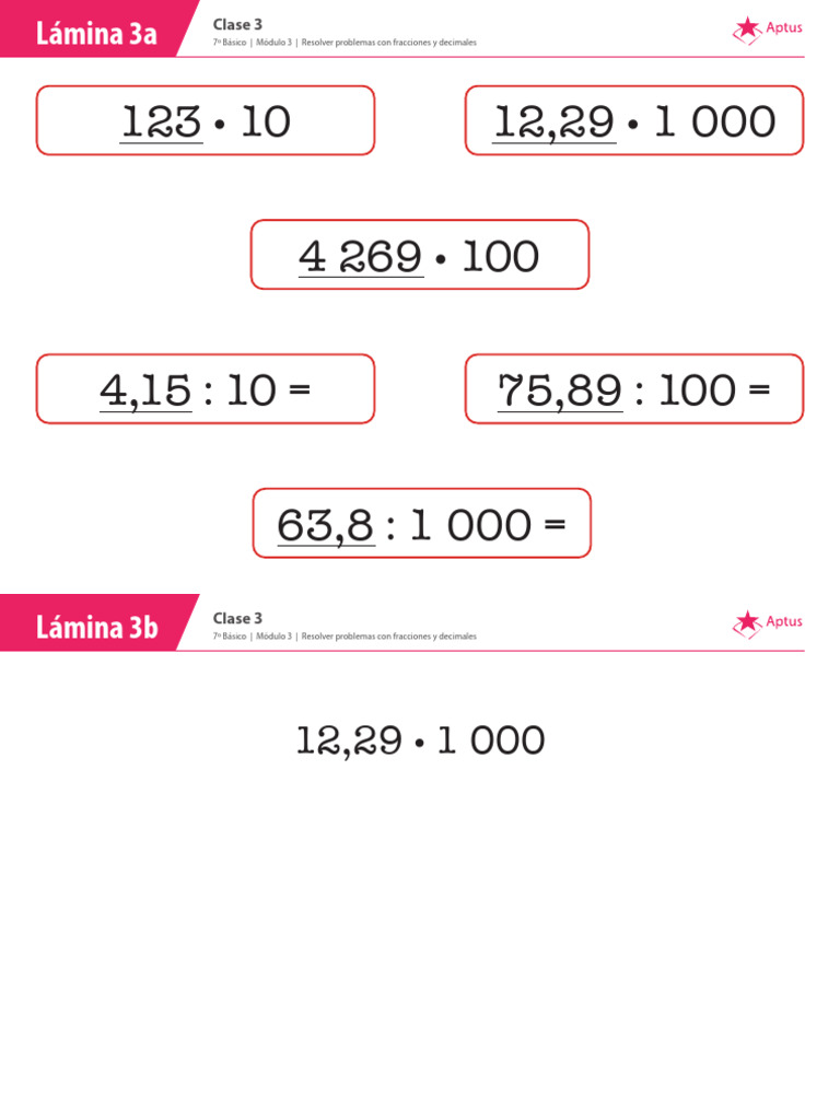 2024 7 Basico Matematica Modulo 3 Clase 3 Laminas | PDF | Números | Álgebra abstracta