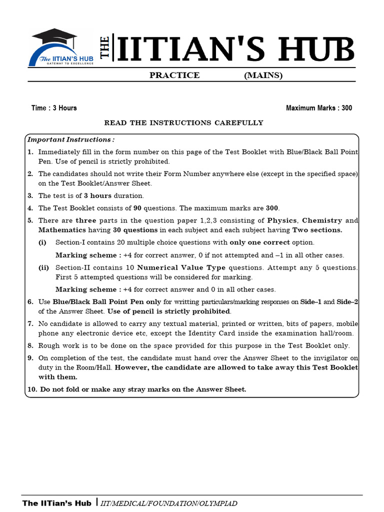 Part Practice Test-5 (Mains) | PDF | Capacitor