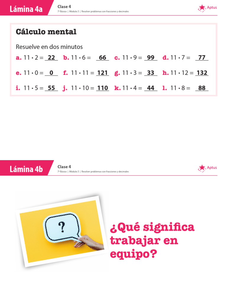 2024 7 Basico Matematica Modulo 3 Clase 4 Laminas | PDF | Matemáticas