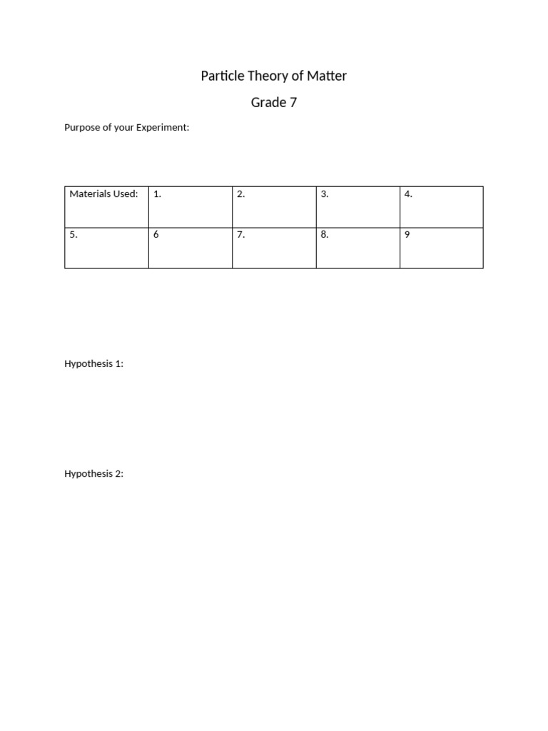 Grade 7 Particle Matter Theory | PDF | Science & Mathematics